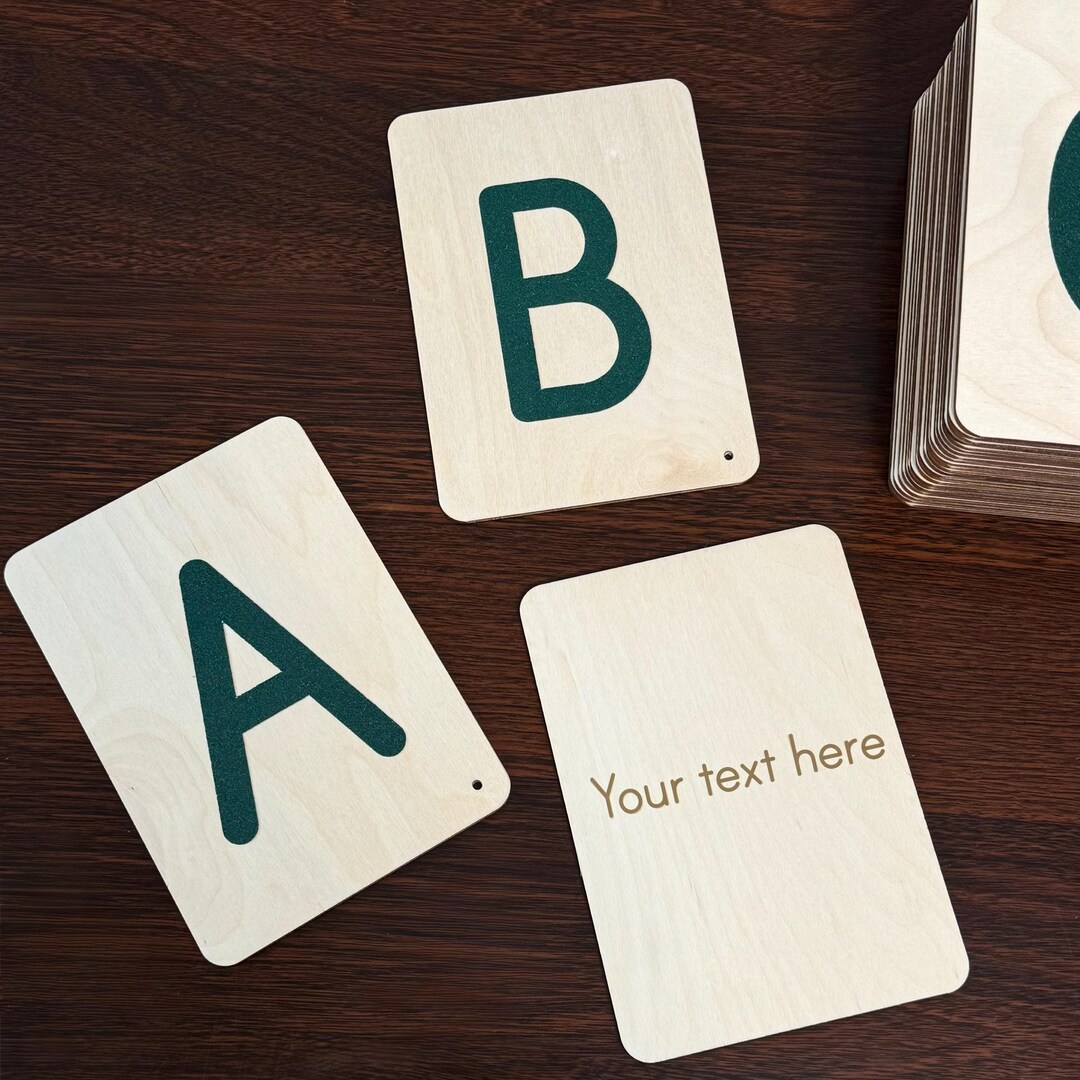 Sandpaper English Alphabet Letters on Wooden Base for Kids Tactile ...