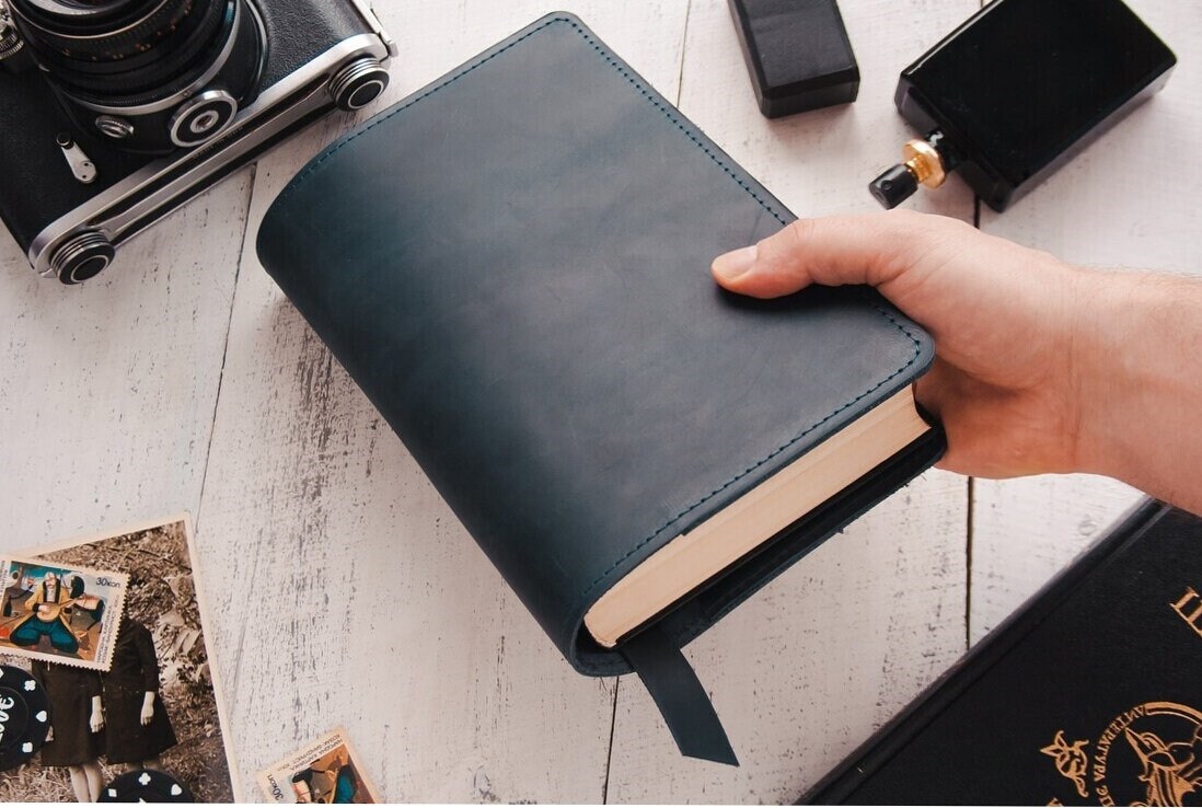 Custom Leather Book Cover, A4 Leather Book Cover, Leather Book Sleeve ...