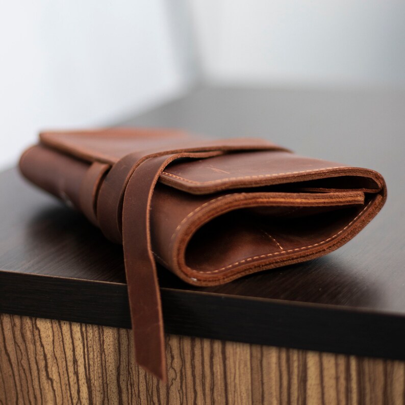 Custom Leather Artist Roll, Leather Paint Brush Case, Leather Pencil ...