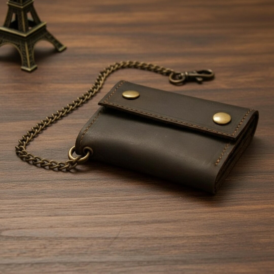 Customizable Leather Wallet With Chain, Biker Wallet With Chain ...