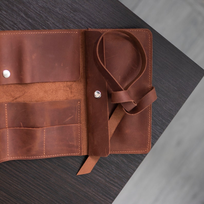 Custom Leather Artist Roll, Leather Paint Brush Case, Leather Pencil ...