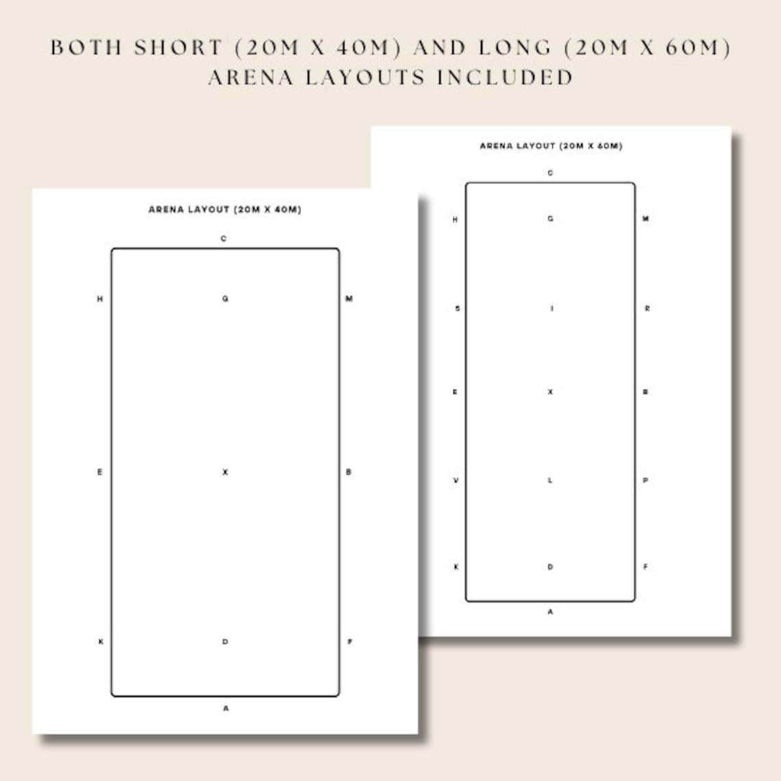 Printable Dressage Arena Layouts Pack | Equestrian Dressage Templates ...