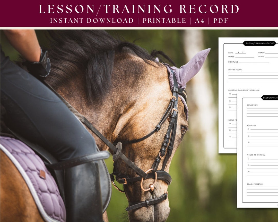 Riding Lesson Training Record | Set Goals and Track Progress With Your ...