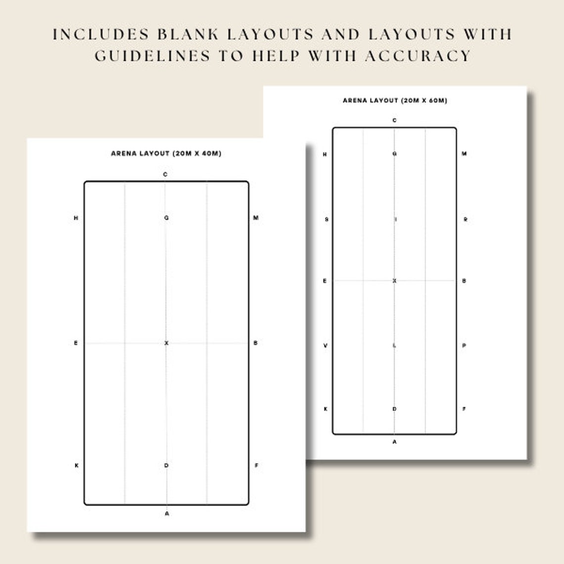 Printable Dressage Arena Layouts Pack | Equestrian Dressage Templates ...