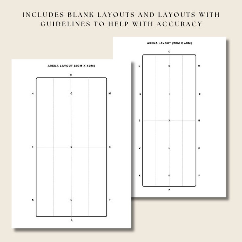Printable Dressage Arena Layouts Pack | Equestrian Dressage Templates ...