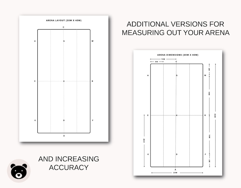 Printable Dressage Arena Layouts 20M X 40M | Equestrian Dressage ...