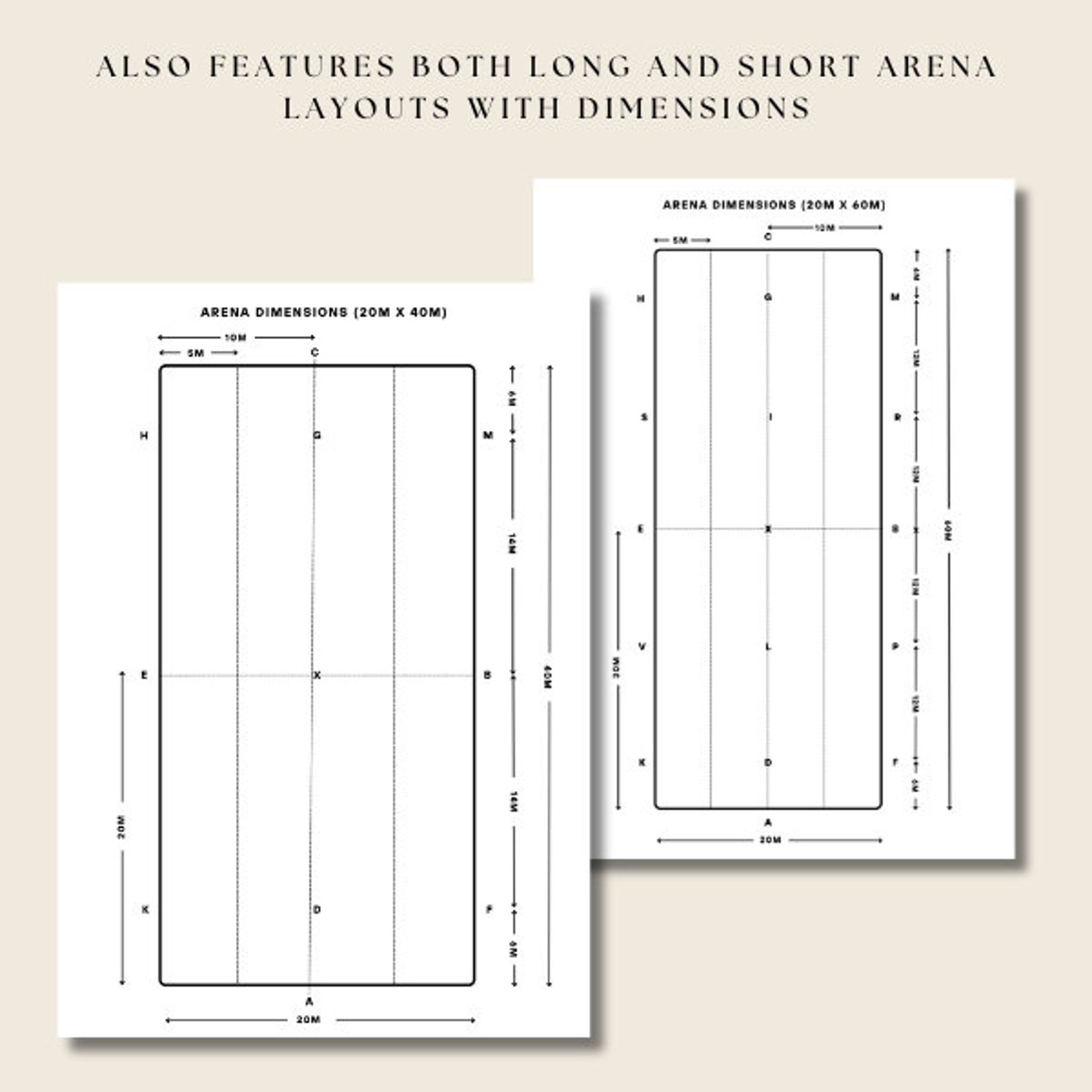 Printable Dressage Arena Layouts Pack | Equestrian Dressage Templates ...