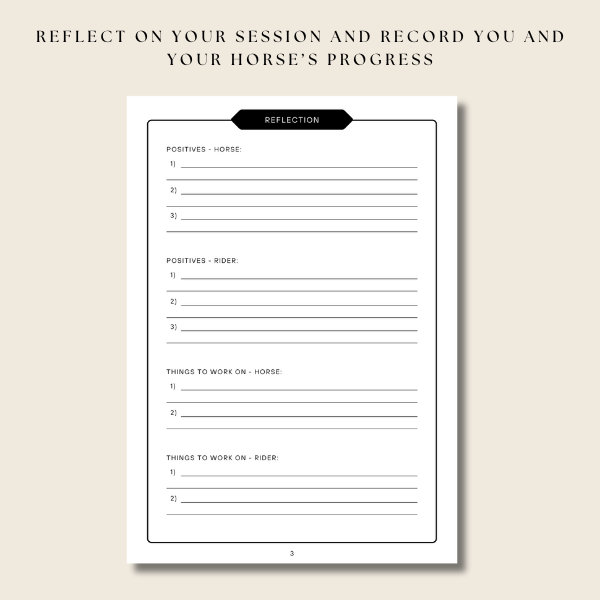 Equestrian Daily Training Plan With Goal Setting | Printable A4 Equine ...