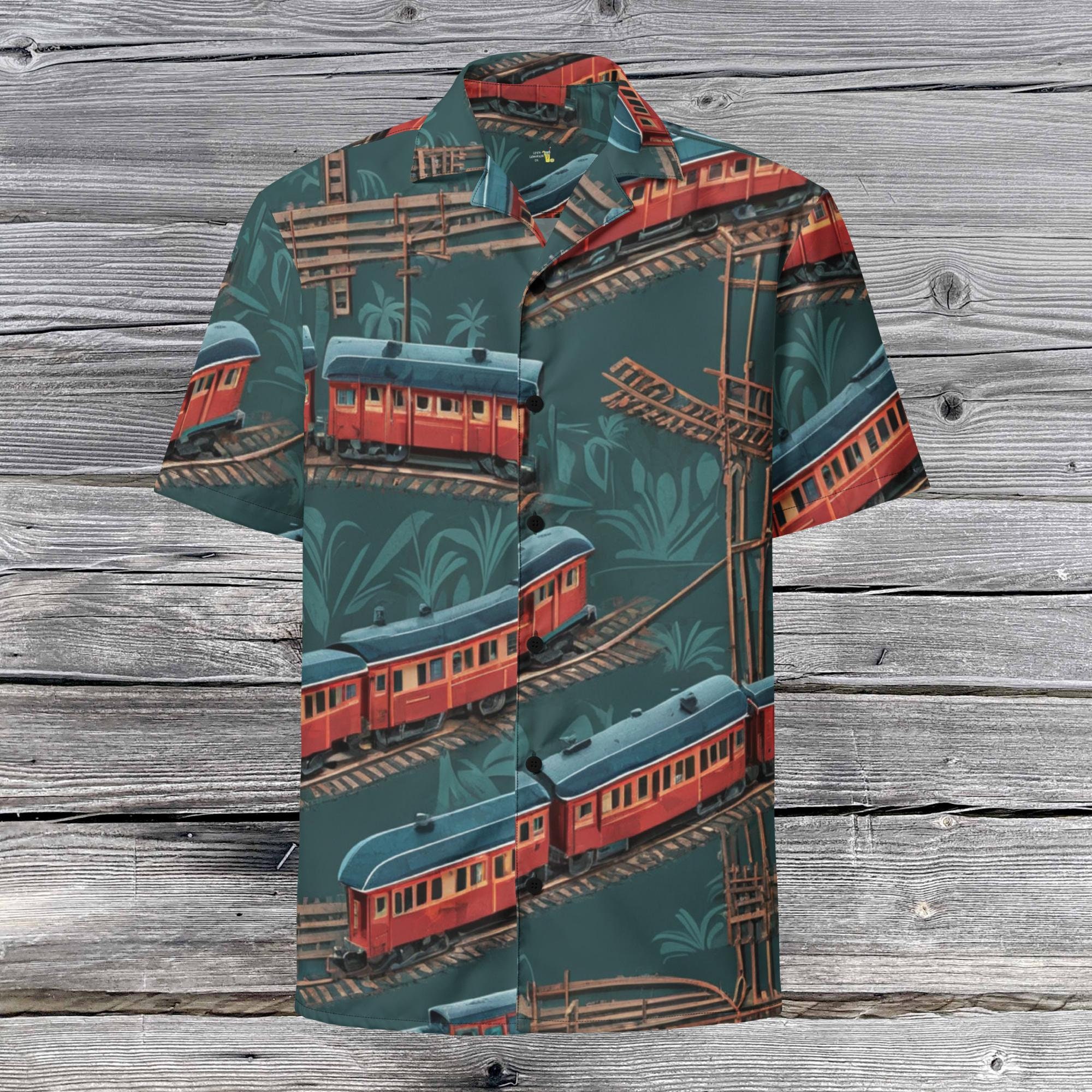 Train Cars Railroad Tracks Tropical Setting Hawaiian Shirt - Etsy