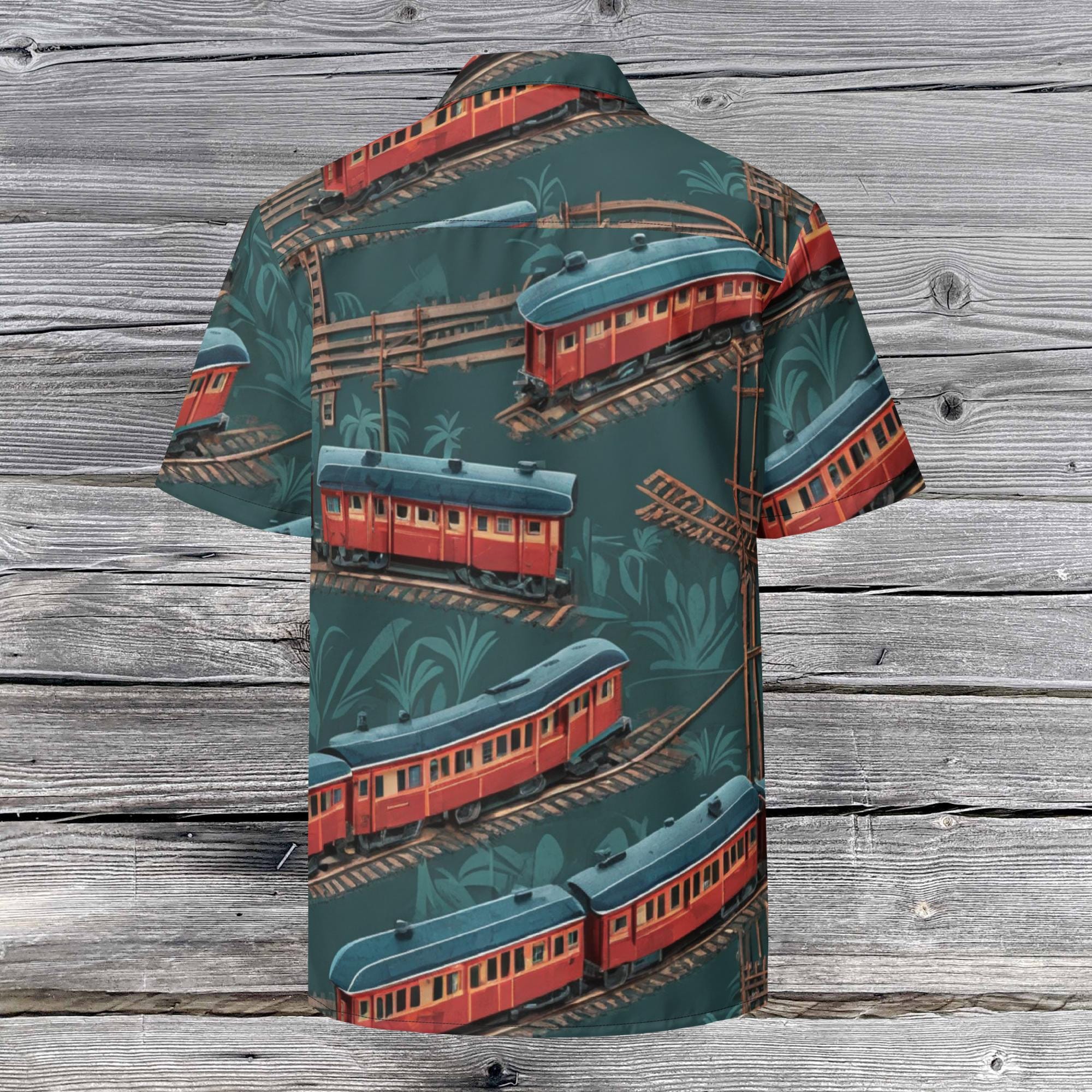 Train Cars Railroad Tracks Tropical Setting Hawaiian Shirt - Etsy