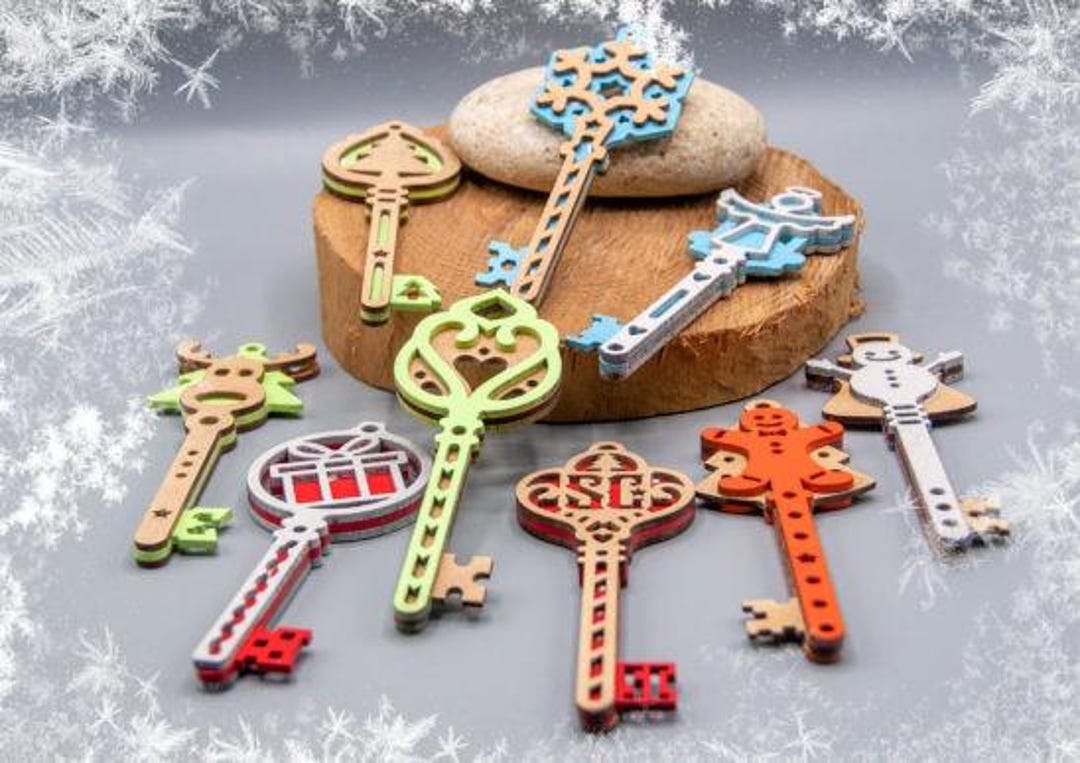 Christmas Magic Keys 3D Layered Cut File, Laser Cut Christmas, Key ...