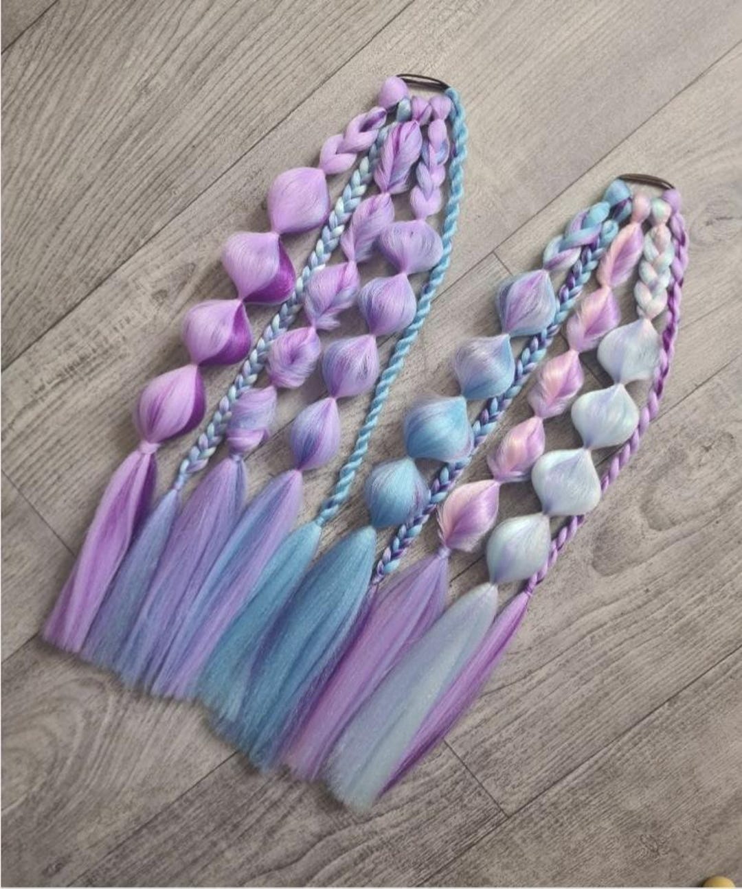 Braided Pigtail Hair Extensions on Bobbles - Etsy