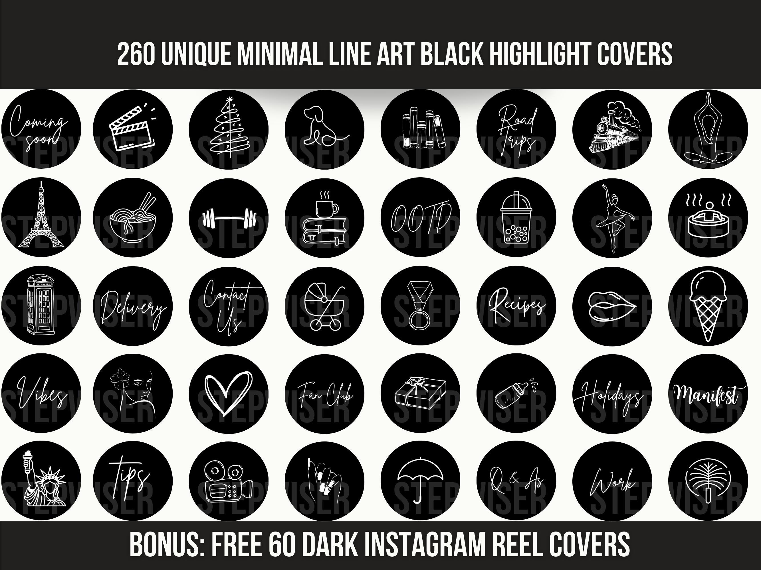 260 Black Instagram Highlight Covers, Dark Aesthetic Instagram Story ...