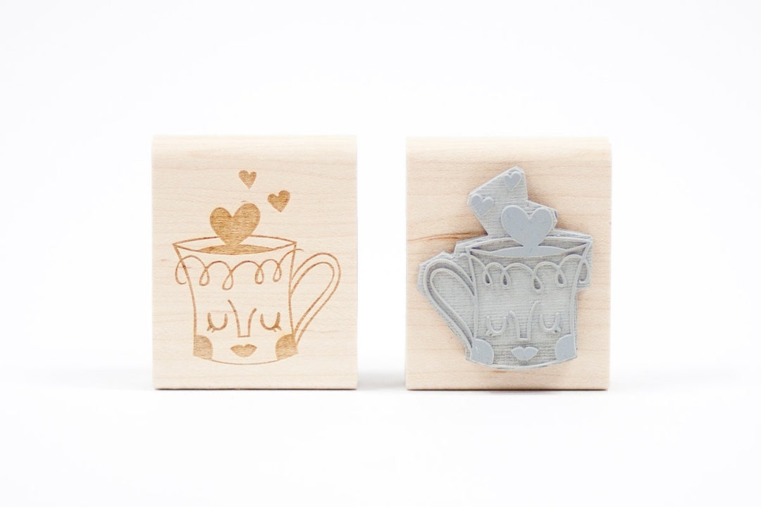 Love Mug Rubber Stamp - Etsy
