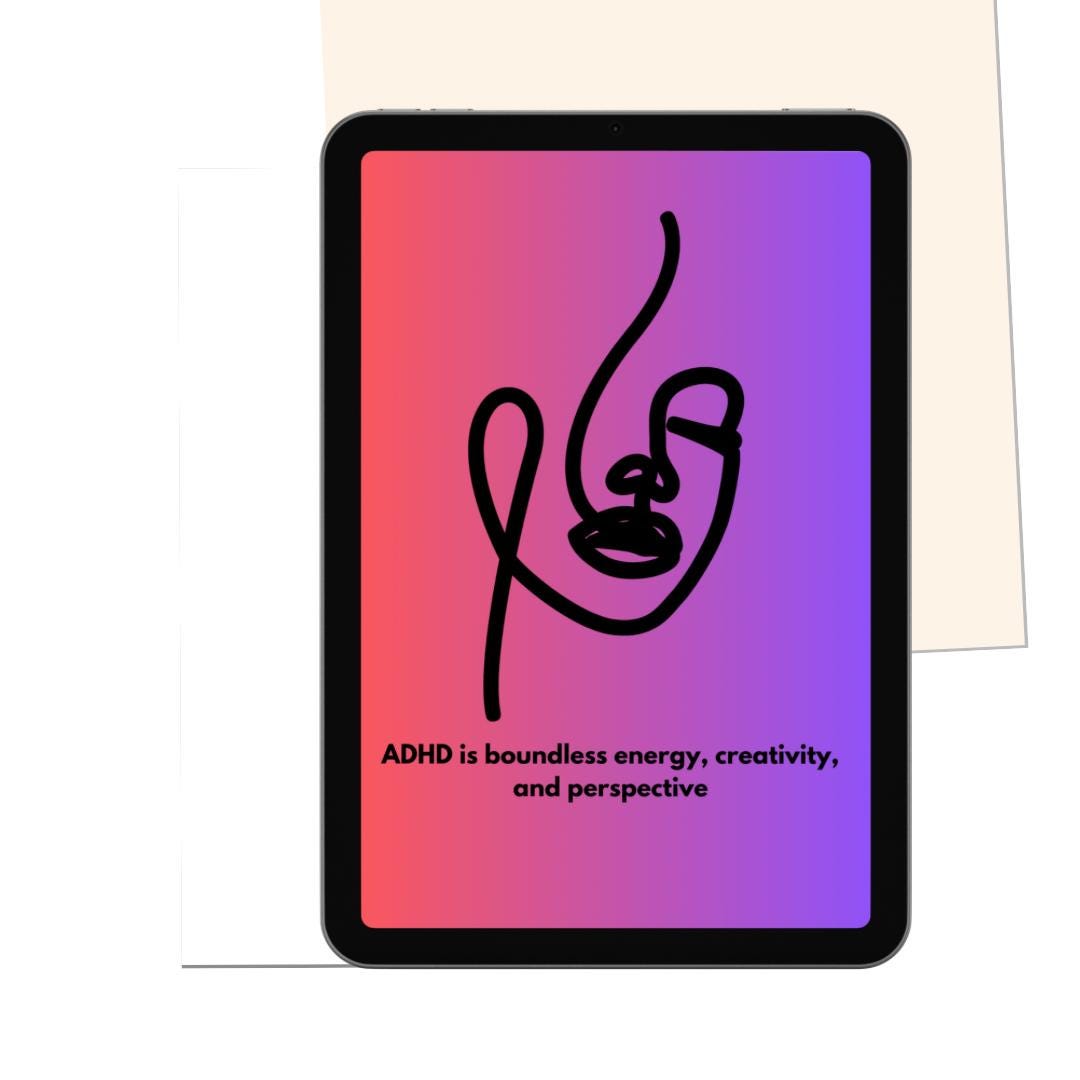 ADHD Positivity Line Art Poster [teacher Printable Poster] - Etsy