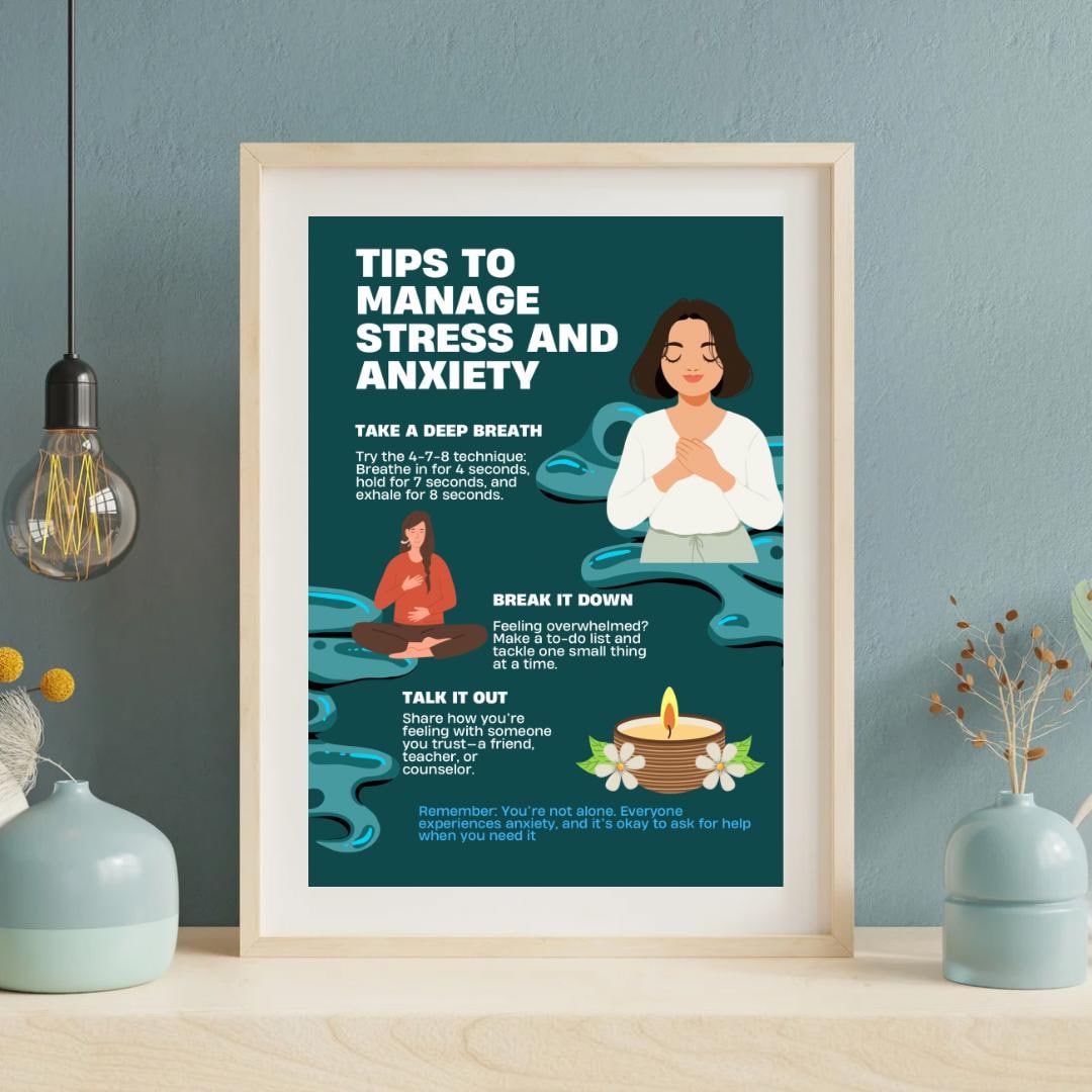 Stress Management Poster for Students Digital Download for Teachers ...