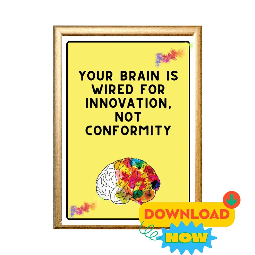 Brain of Innovation Poster - Inspirational Quote for Creative Minds ...