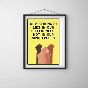 Inclusion & Diversity Motivational Poster. Printable Wall Art for ...