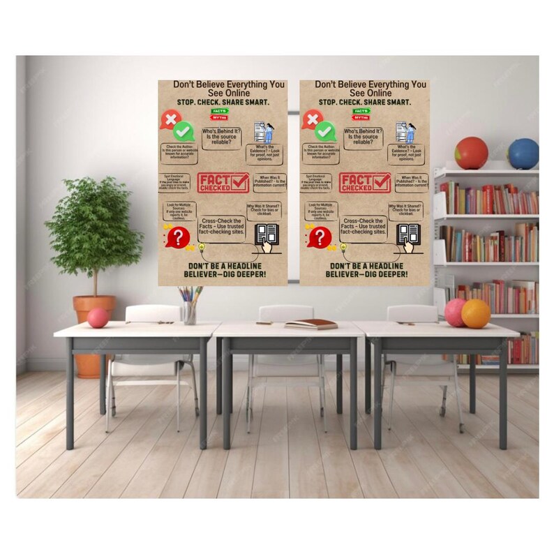 Digital Literacy Poster for Teens – Fact Checking Guide for Classrooms ...