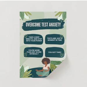 Overcome Test Anxiety: Printable Poster for Students - Etsy