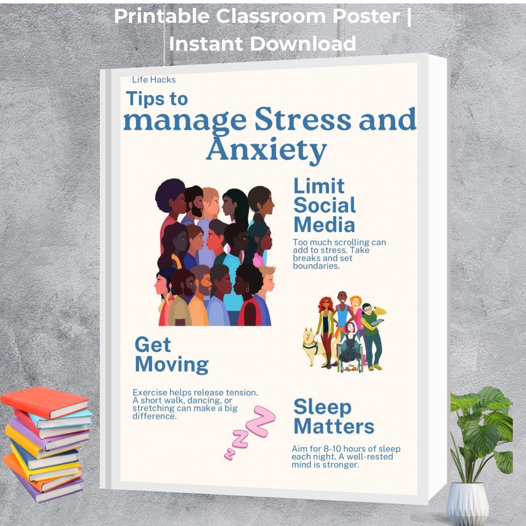 Calm Under Pressure Poster - Stress Relief Tips for Students & Teachers ...