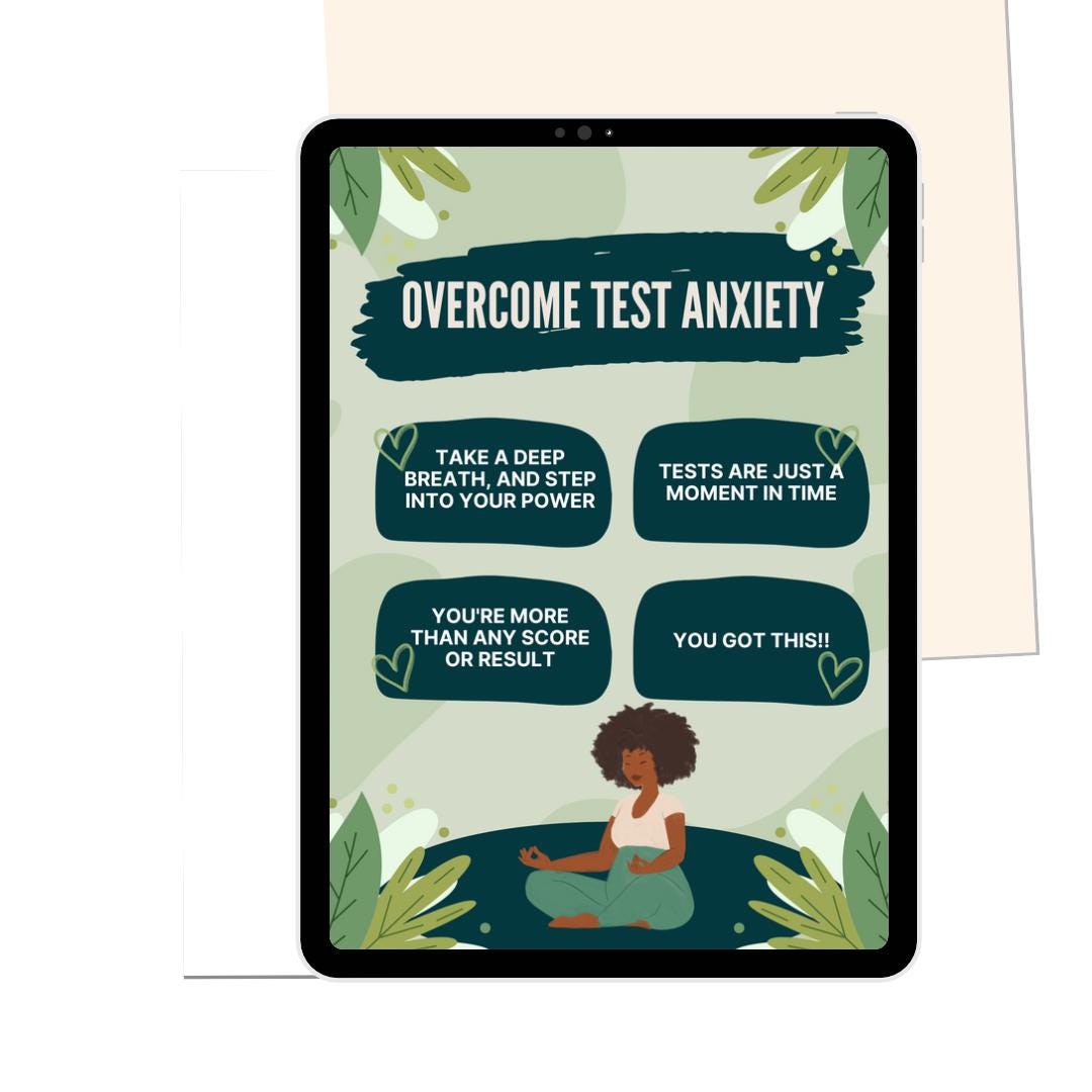 Test Anxiety Classroom Poster: Printable Poster for Students | Stress ...