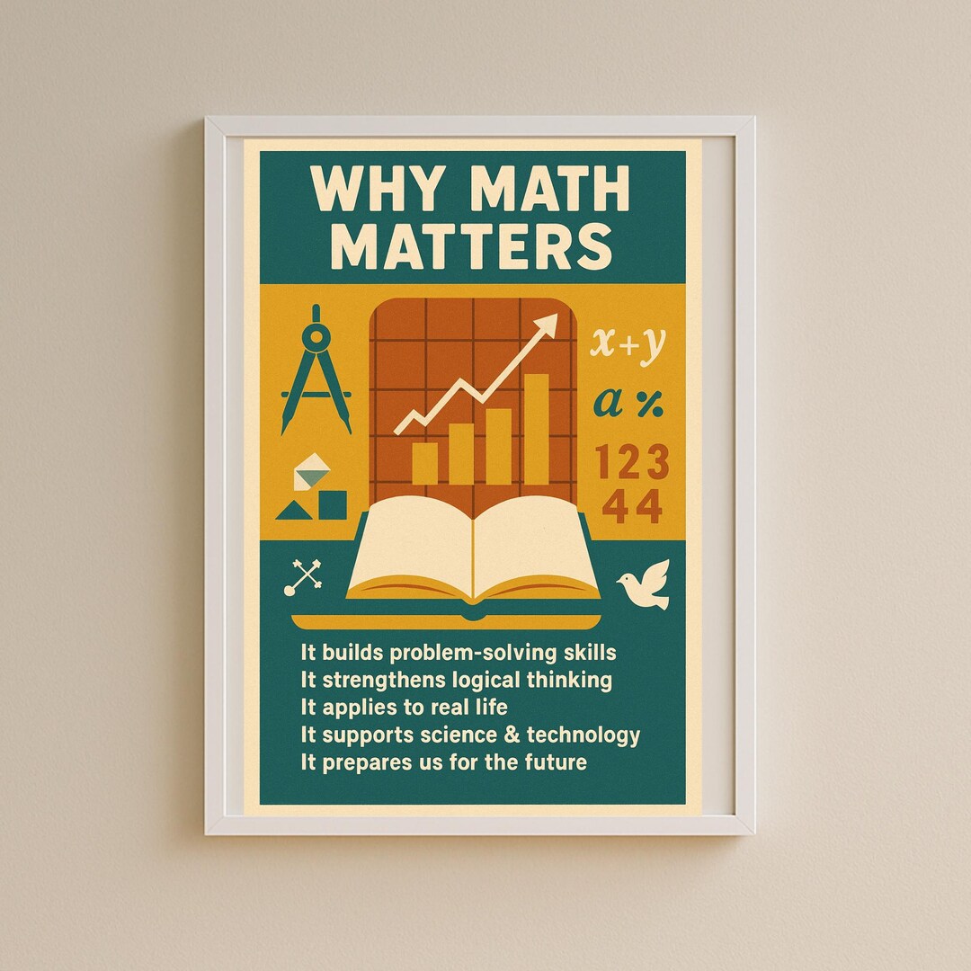 Math Matters Classroom Poster: STEM Careers, Real-world Applications ...
