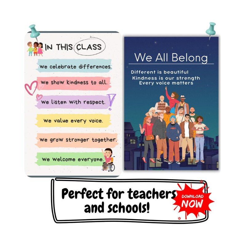 Classroom Posters Bundle - Inclusivity & Kindness - Etsy
