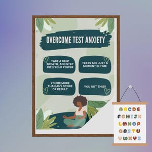 Overcome Test Anxiety: Printable Poster for Students - Etsy