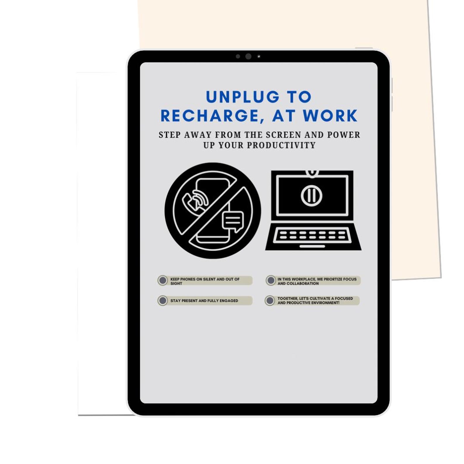 Unplug to Recharge: Minimalist Digital Detox Poster for the Workplace ...