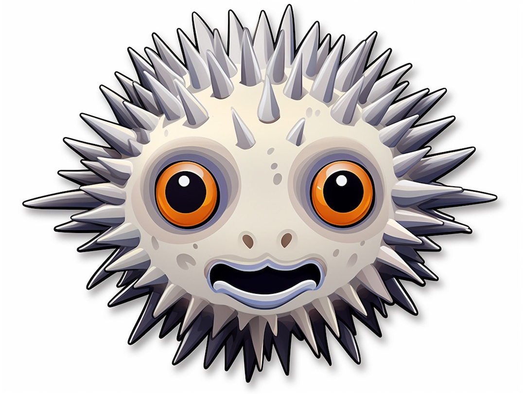 Spiky Pufferfish PNG - Etsy