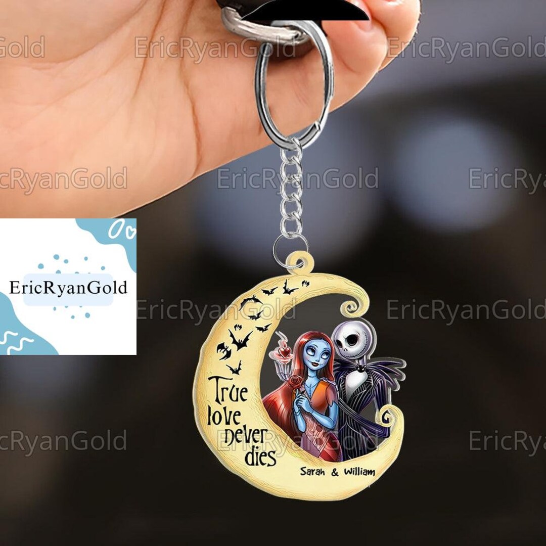 Jack and Sally Personalized Keychain, Jack and Sally Keychain, Couple ...