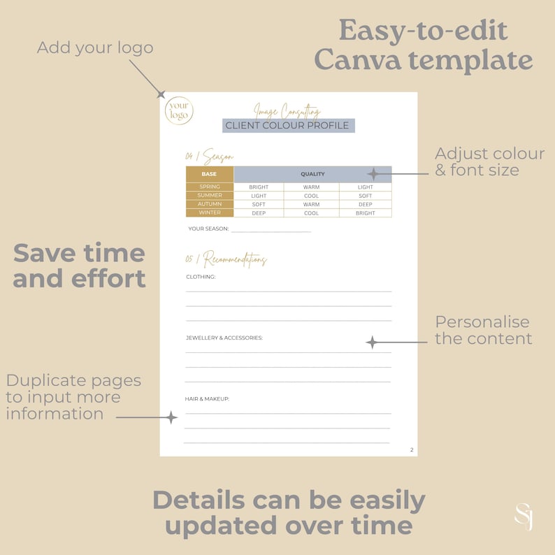 Image Consultant Client Starter Pack | Canva Template (A4, Digital) - Etsy