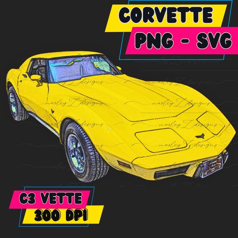 C3 Corvette PNG SVG Sublimation Design; Hot Rod Classic Muscle Car ...