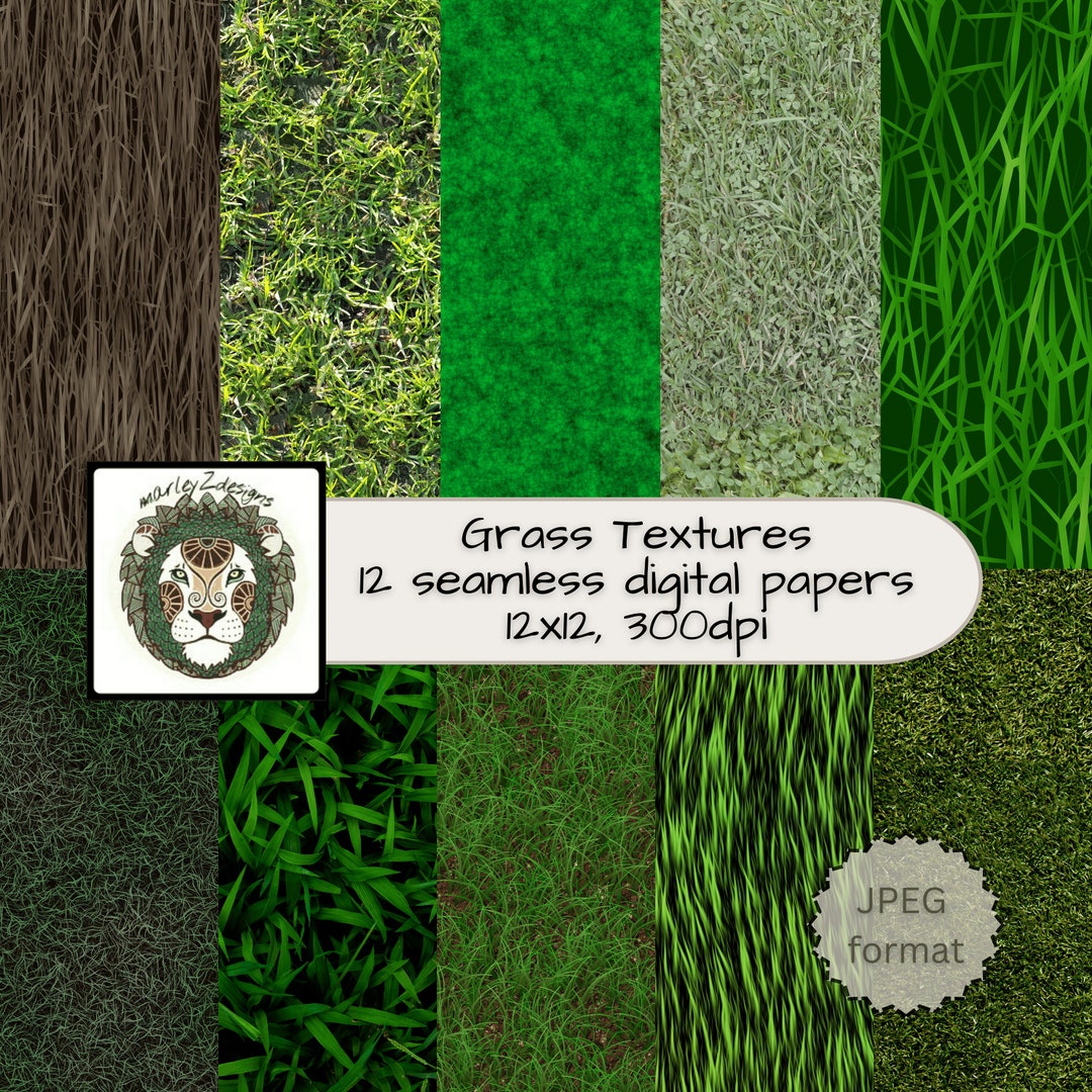 GRASS Lawn Yard Green Texture Seamless Digital Papers, Digital ...