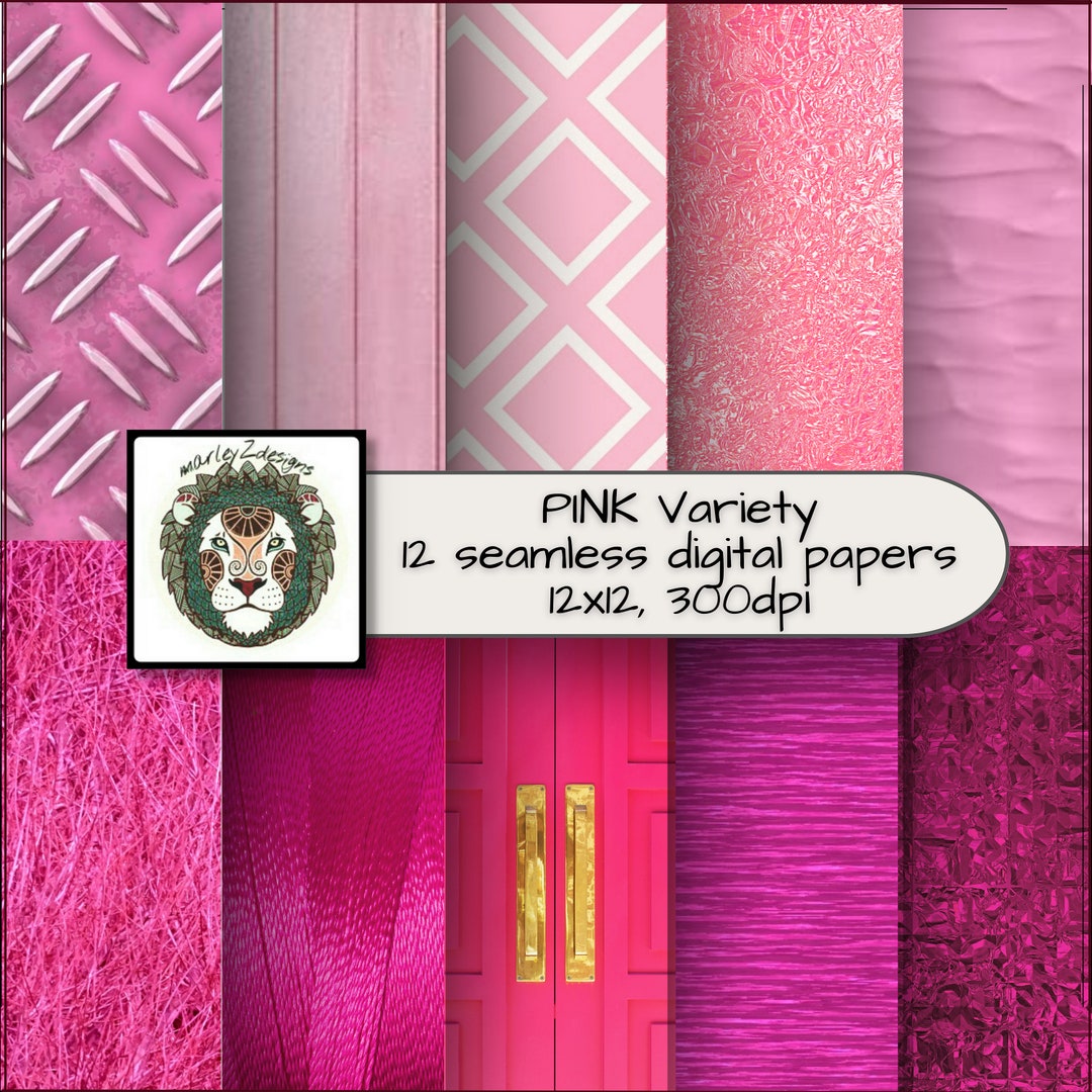 PINK Variety Seamless Digital Paper, Pink Textures Background Patterns ...