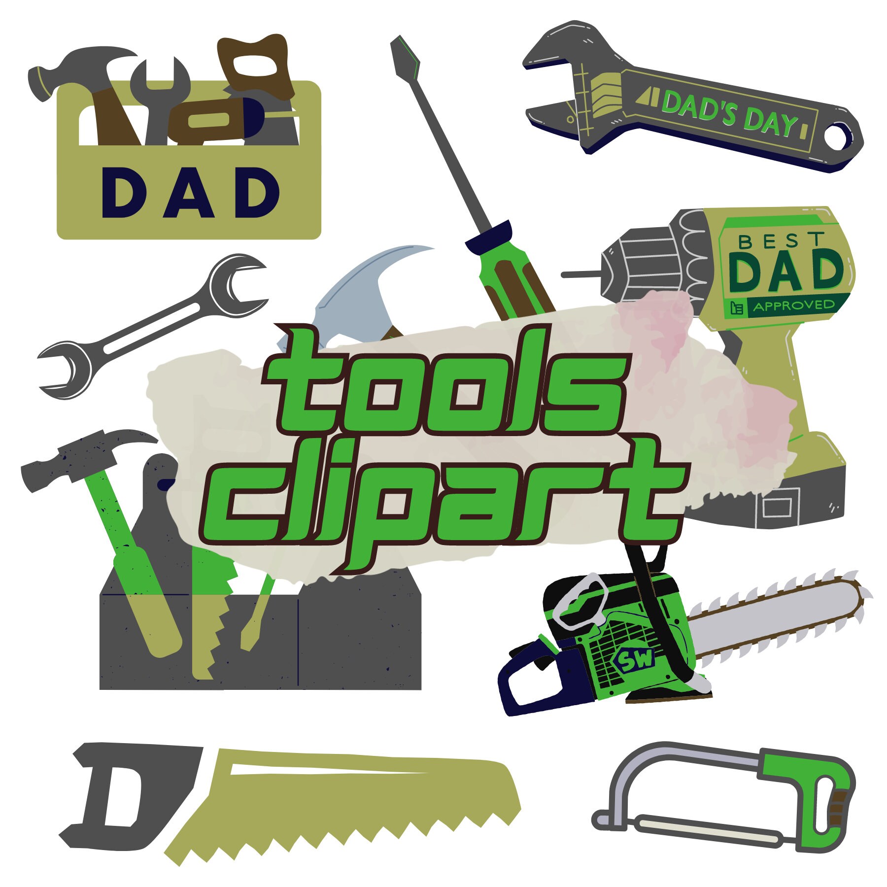 TOOLS Clipart Design, Carpenter Repairman Home Repairs, Hammer, Saw ...