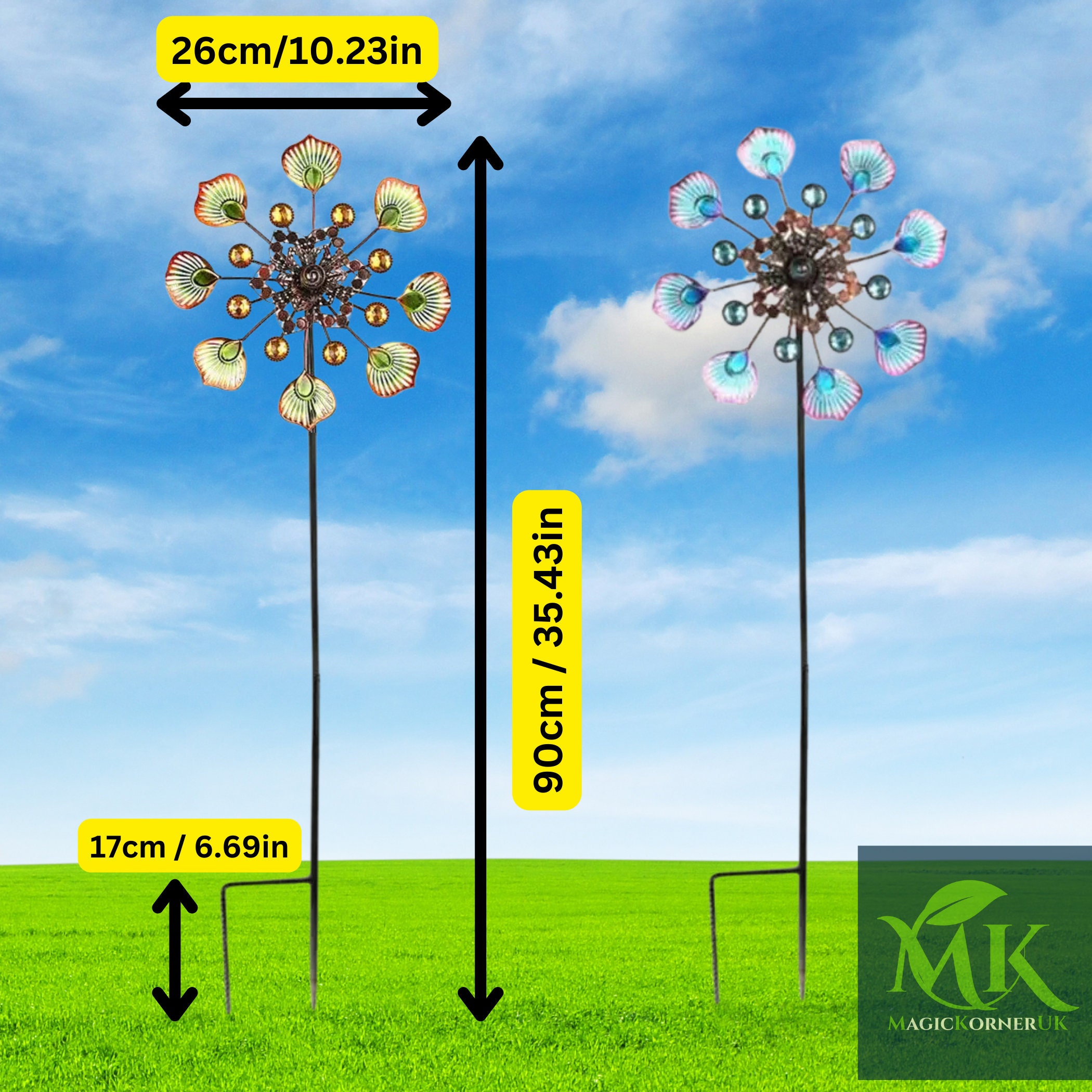 Peacock Tail Wind Spinner, Colorful Kinetic Windmill, Peacock Garden ...