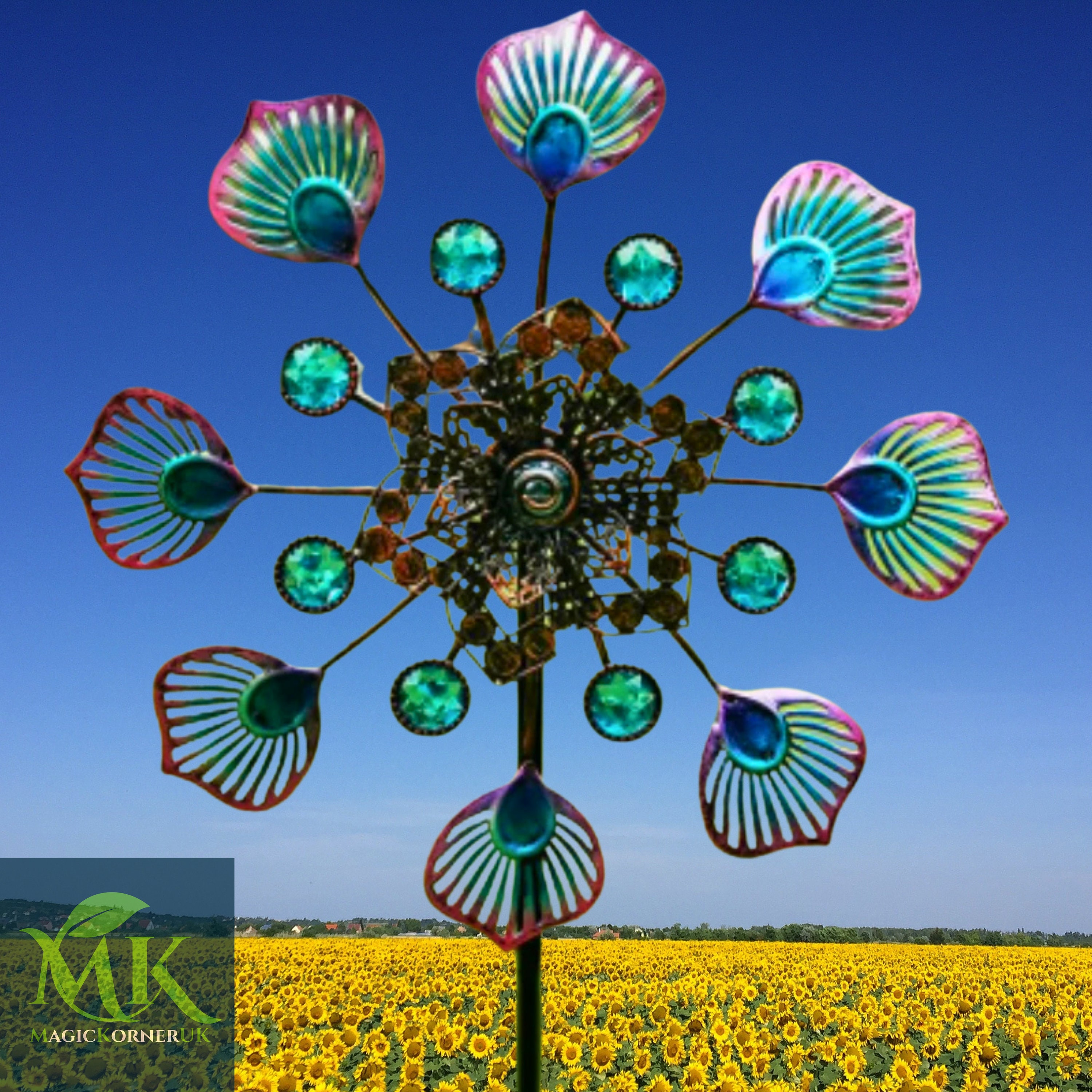 Peacock Tail Wind Spinner, Colorful Kinetic Windmill, Peacock Garden ...