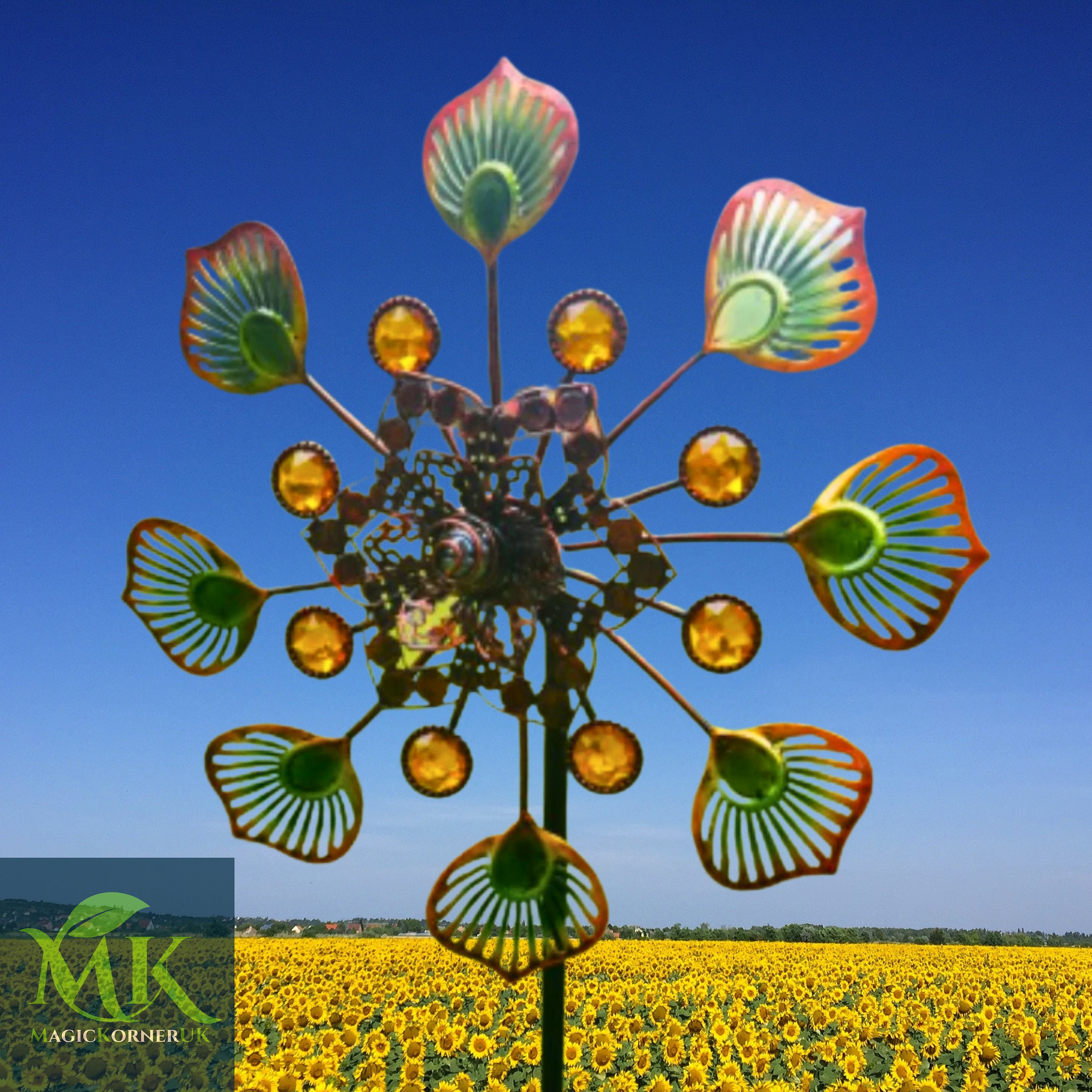 Peacock Tail Wind Spinner, Colorful Kinetic Windmill, Peacock Garden ...