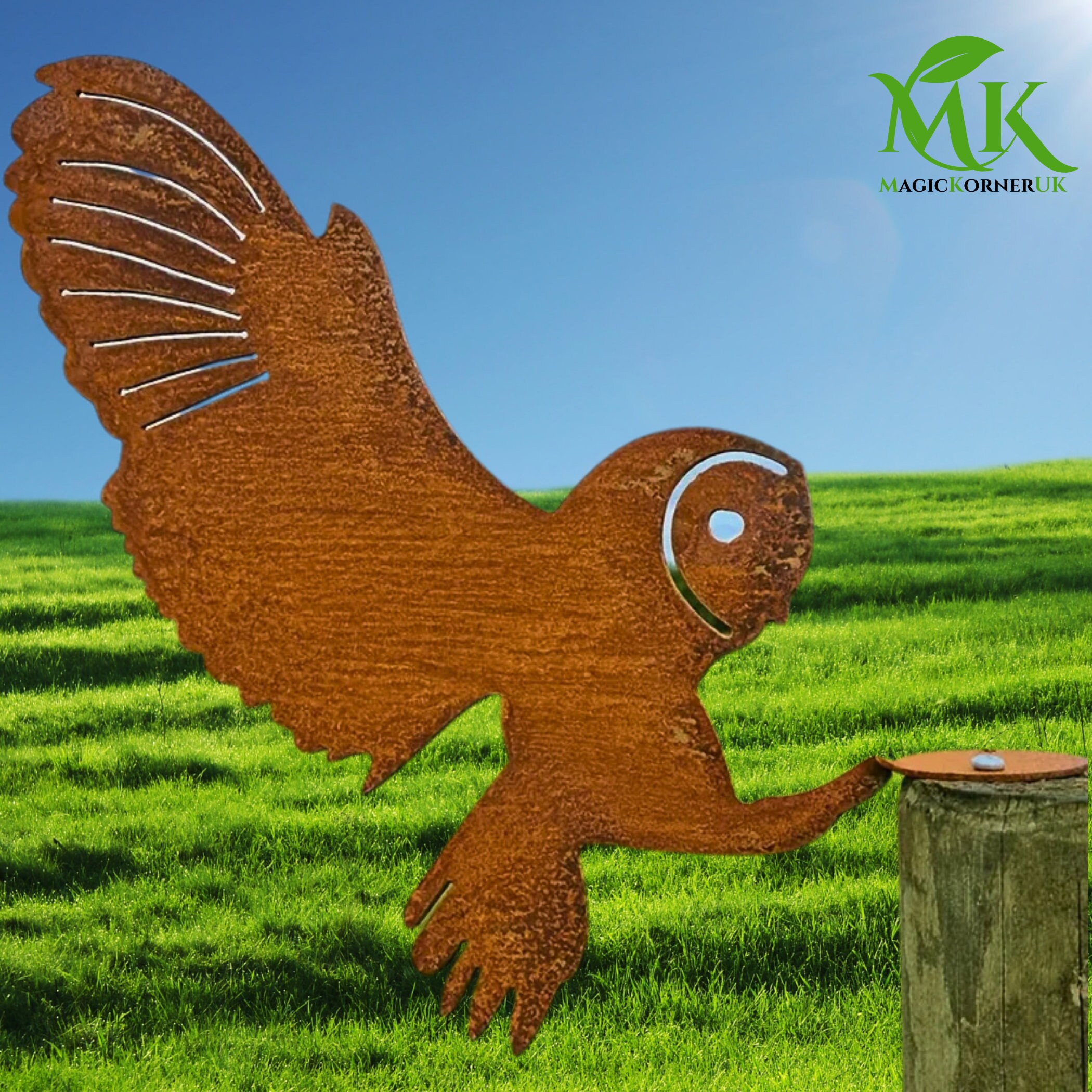 Rusty Owl for Decoration, Metal Garden Owl for Yard, Owl Sculpture, Owl ...