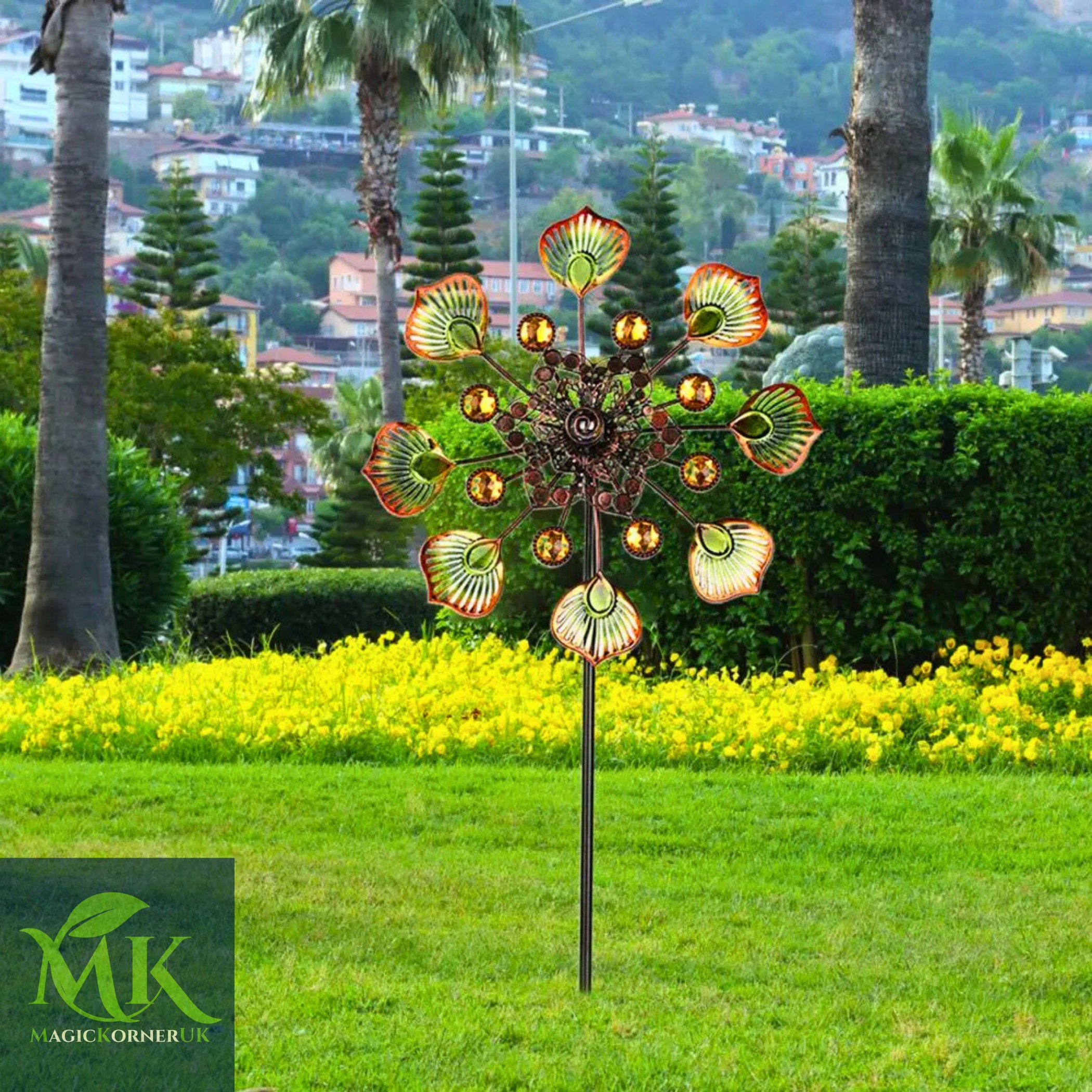Peacock Tail Wind Spinner, Colorful Kinetic Windmill, Peacock Garden ...