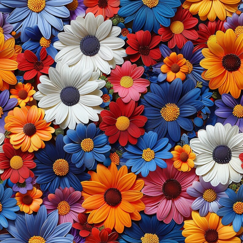 Colorful Flower Garden SEAMLESS Patterns - Flowers Digital Paper - 24 ...