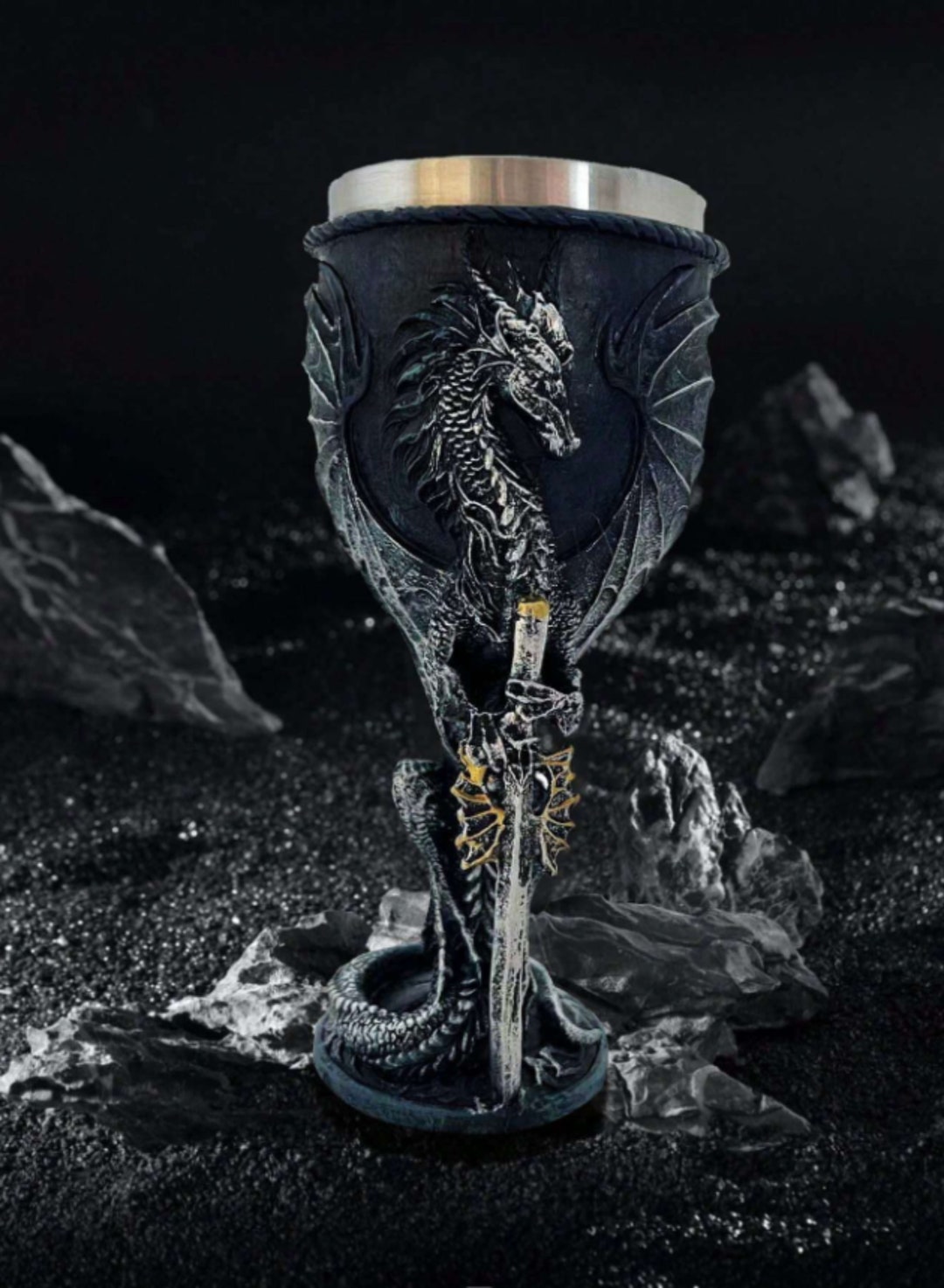 200ml Dragon Sword Cup, Medieval Viking Wine Glass, Resin Stainless ...
