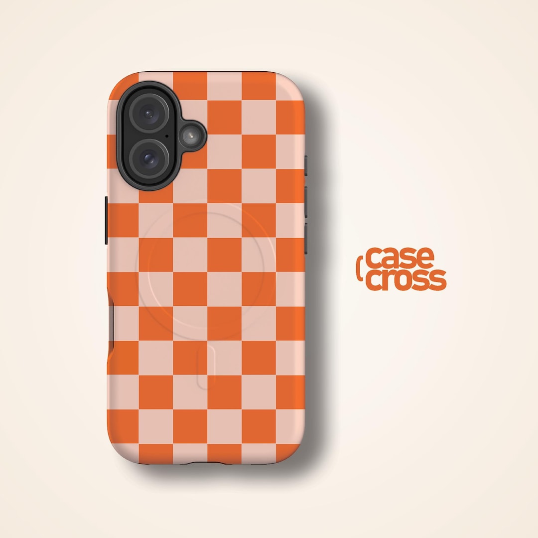 Orange & Pink Checkered Magsafe iPhone Case - Etsy