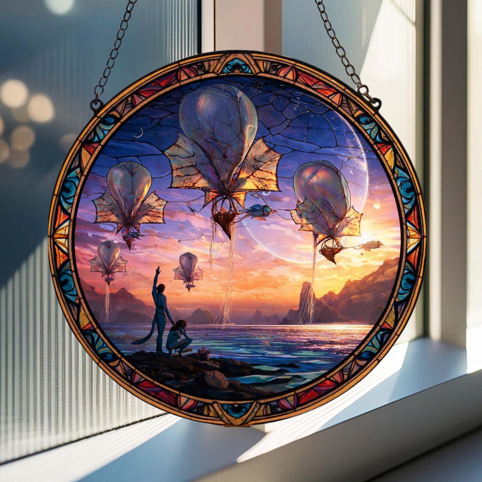 Pandora Avatar Stained Glass Suncatcher, Na’vi Window Hanging Decor ...