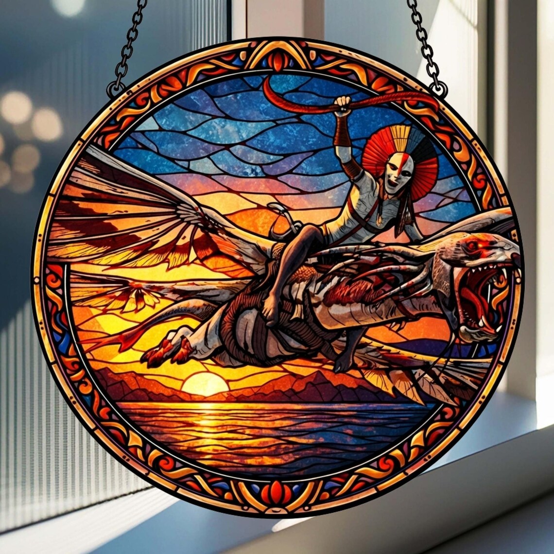 Varang Stained Glass Suncatcher, Na’vi Window Hanging Decor, Fire and ...