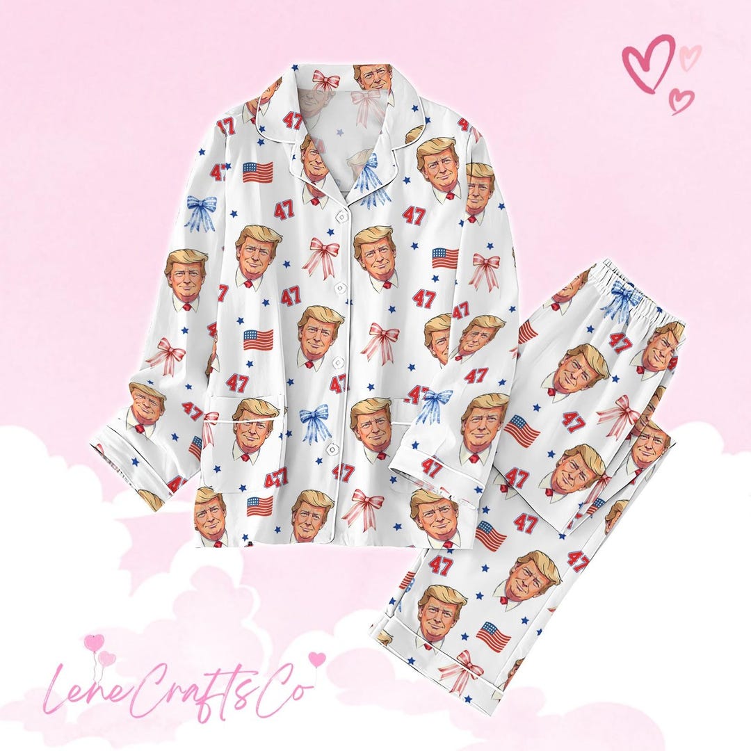 Make America Great Pajamas, Funny Trump Pajamas Set, Trump 47 Holiday ...