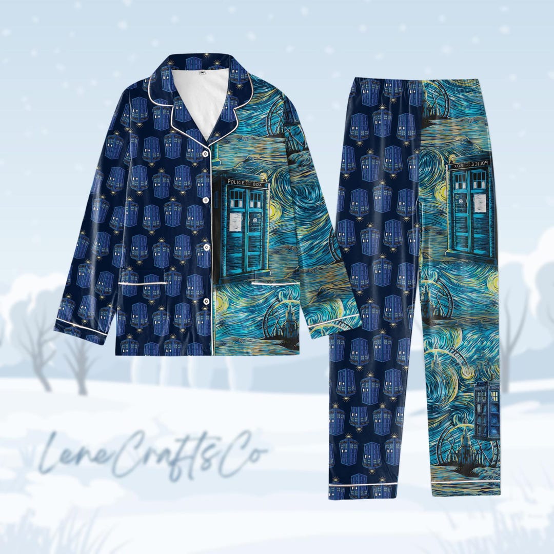 Christmas Starry Night Pajamas, Van Gogh Art Pajamas Set, Celestial Sky ...