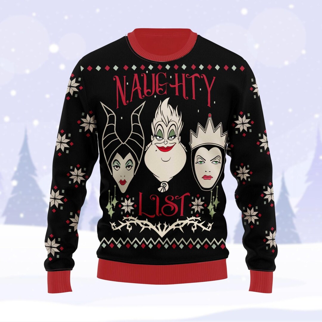 Disney Villains Christmas Sweater, Bad Witches Club Sweater, Disney ...